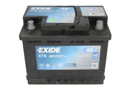 Akumulator Exide 60ah Startandstop Efb El600