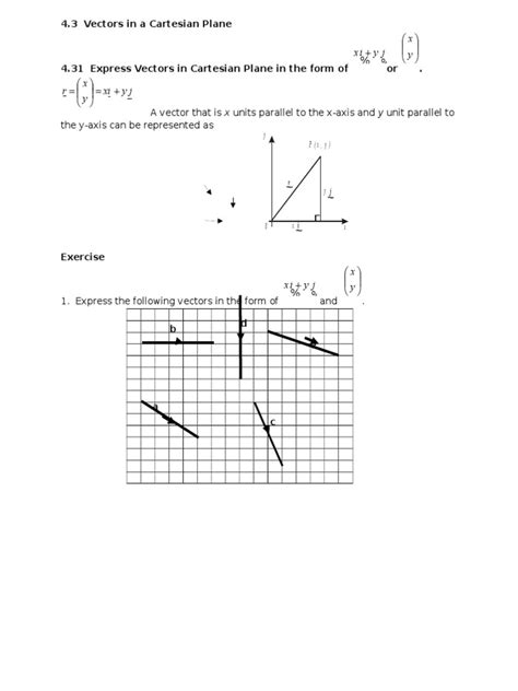 Vectors In Cartesian Plane Pdf Scalar Mathematics Euclidean Vector