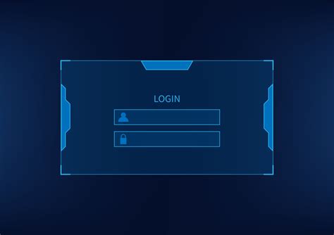 Login Form Page On Blue Background Technology Futuristic Interface Vector Background 21573404