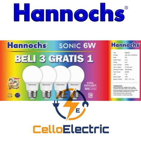 Jual Led Hannochs Pack W Watt Beli Free Lampu Hannochs Sonic Paket Gratis Shopee
