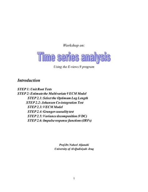 Time Series Analysis Use E Views Programer Docx Business Accounting And Finance Business
