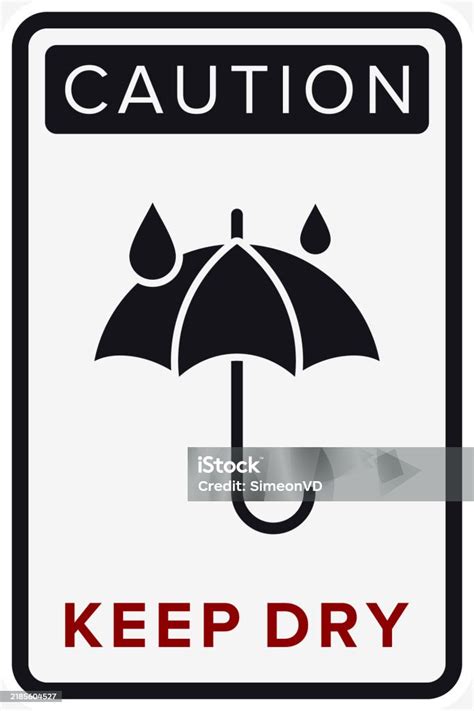 건조하게 유지하십시오 습기로부터 보호하십시오 패키징 기호 손상을 방지하기 위해 건조한 조건이 필요한 품목을 나타내는 표지판 및 라벨 우산 벡터 기호 0명에 대한 스톡 벡터