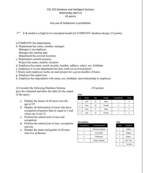 Solved A I E R Model Is A High Level Conceptual Model For