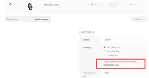 Woocommerce Hide Shipping To Address Cart
