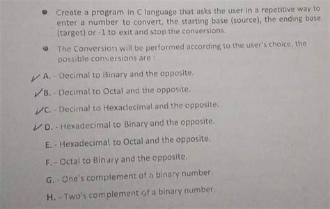 Solved Create A Program In C Language That Asks The User Chegg