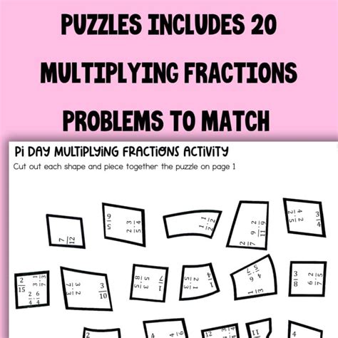 Pi Day Multiplying Fractions Puzzle Hands On Math Activity By Math