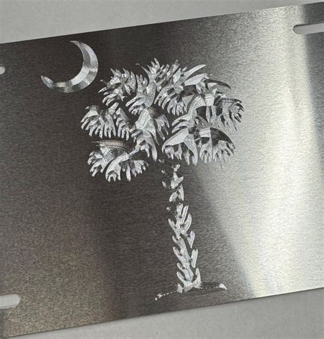 Sc South Carolina Palmetto Palm Tree License Plate Car Tag Diamond