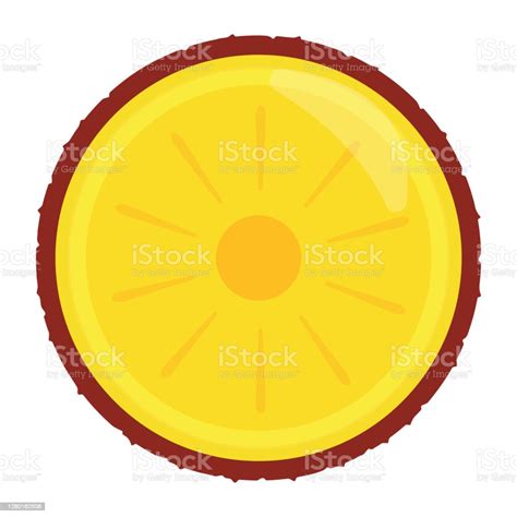 흰색 배경에 격리 된 파인애플 슬라이스 아이콘 벡터 일러스트레이션 0명에 대한 스톡 벡터 아트 및 기타 이미지 0명 개념 건강한 식생활 Istock
