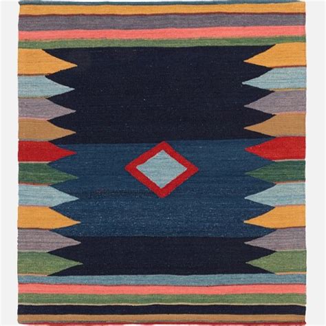 خرید و قیمت گلیم دستباف یک و نیم متری بختیاری سفره کامو سرمه ای ترب