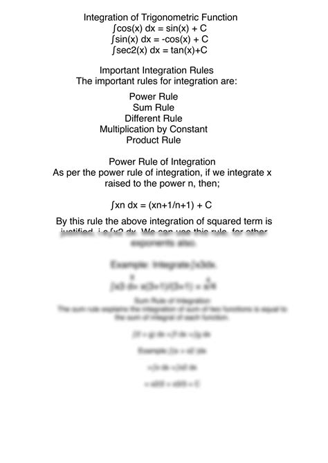 Solution Rules Of Integration Studypool