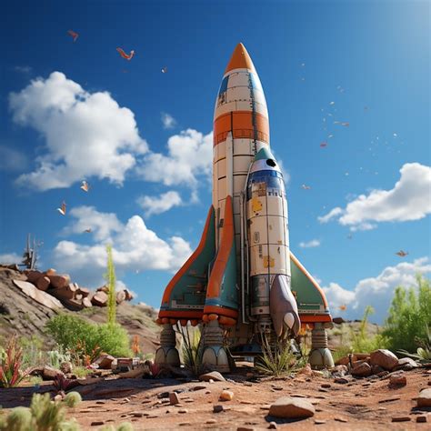 Premium Photo Cartoon Rocket In Pixar Style Shallow Depth Of Field