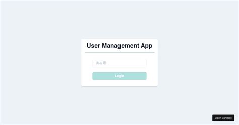 User Management App Typescript Codesandbox