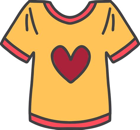 Hand Drawn Shirt With Heart Illustration 13126872 Png