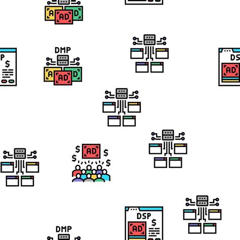 Programmatic Advertising Service Vector Seamless Pattern 18776804
