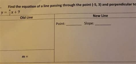 Solved Find The Equation Of A Line Passing Through The Point 5 3 And Perpendicular To