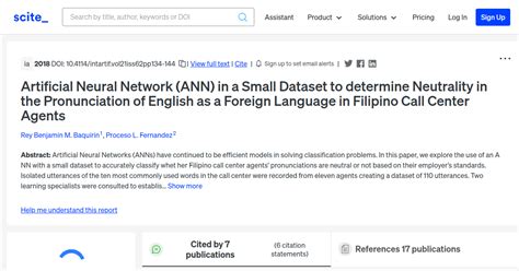 Artificial Neural Network Ann In A Small Dataset To Determine Neutrality In The Pronunciation