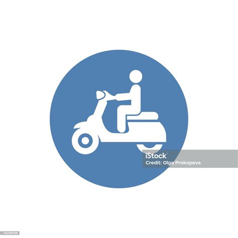 흰색 배경에 고립 된 빠른 복고풍 스쿠터 아이콘을 타고 남자 벡터 그림입니다 교통에 대한 스톡 벡터 아트 및 기타 이미지 교통 날씬한 도시 Istock