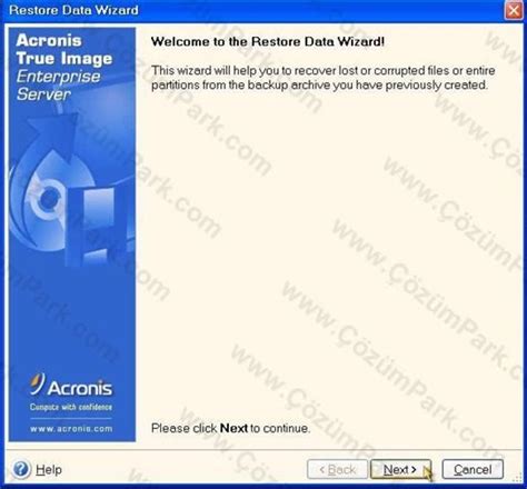 Acronis Universal Restore Çözümpark
