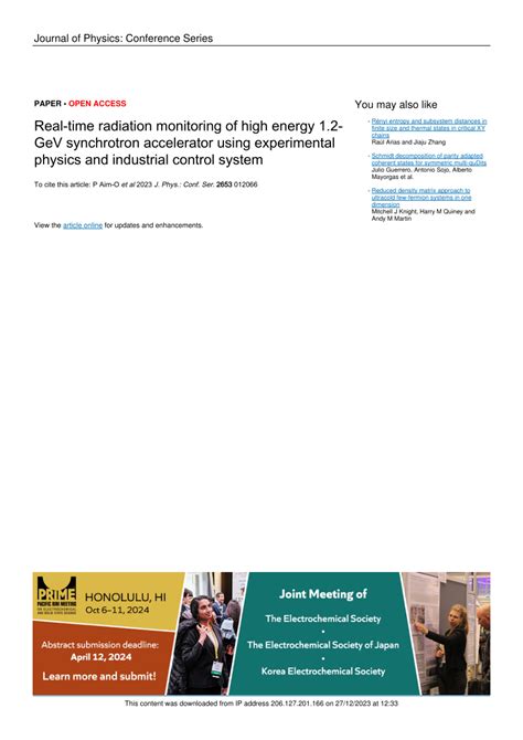 Pdf Real Time Radiation Monitoring Of High Energy 12 Gev Synchrotron