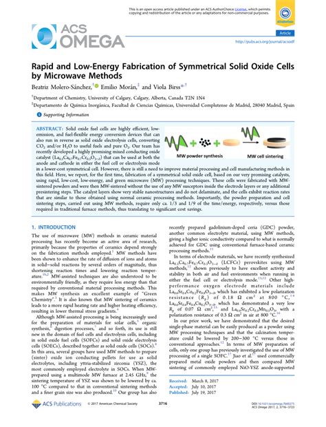Pdf Rapid And Low Energy Fabrication Of Symmetrical Solid Oxide Cells