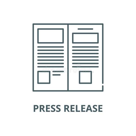 Press Release Vector Line Icon Linear Concept Outline Sign Symbol Stock Vector Illustration
