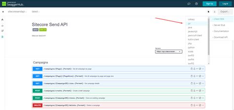 sitecore send apis