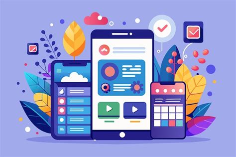 A Computer Phone And Tablet Displaying Icons On Their Screens In A Modern Technological Setting