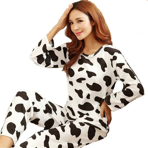 2017 Womens Cutest Cartoon Pajama Sets Sleepwear Female Long Sleeve