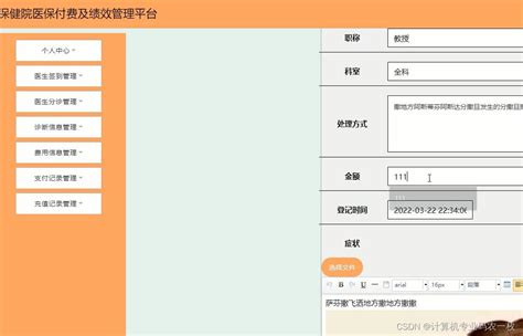 Springbootjava医保付费绩效管理平台ssm