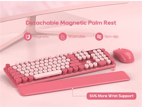 Mua Wireless Keyboard And Mouse Combo Round Keycaps Full Size Retro Typewriter Keyboard With