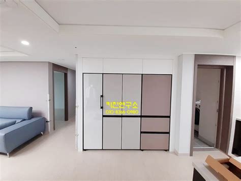 검단신도시한신더휴캐널파크 냉장고장 중앙기둥철거 상부장 도어교체 후 비스포크 키친핏 삼성변온냉장고 설치 완료 네이버 블로그