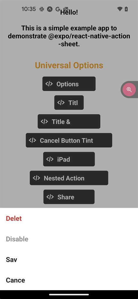 Android Action Sheet Text Gets Cut Off · Issue 298 · Exporeact