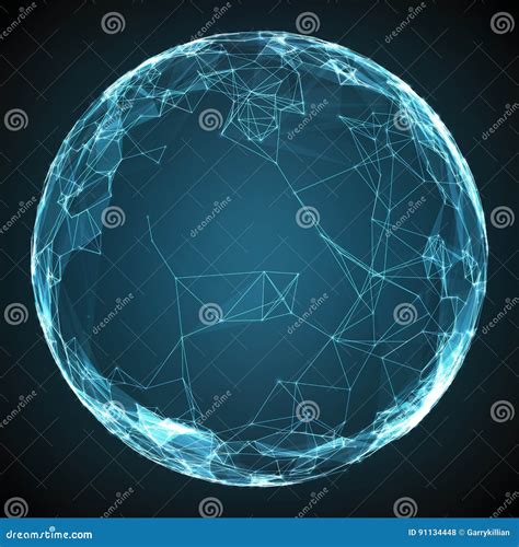 Abstract Vector Polygonal Cyber Sphere Triangle Spherical Mesh