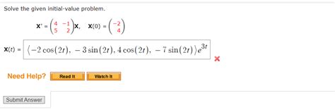 Solved Solve The Given Initial Value Problem Chegg