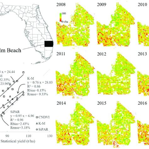The Spatial Distribution Of Sugarcane Yields In Different Years And The