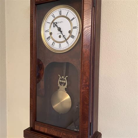 Antique Hamilton Lancaster County Cherry Wood Wall Clock