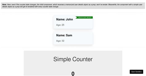 React Memo Passing Object As Prop Codesandbox