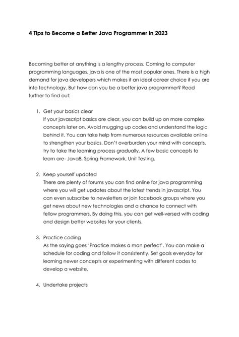 Ppt 4 Tips To Become A Better Java Programmer In 2023 Powerpoint Presentation Id12358430