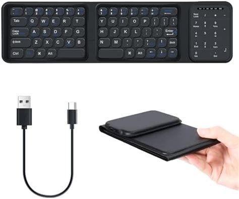 Echaar Bluetooth Keyboard Foldable With Touchpad Wireless Folding Keyboard Bluetooth Wireless