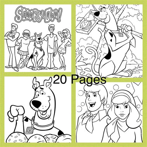 20 Scooby Doo Printable Coloring Pages Instant Download Coloring