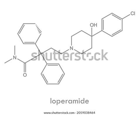 Loperamid Struktur Ein Arzneimittel Zur Verminderung Von Stock Vektorgrafik Lizenzfrei
