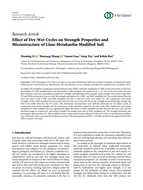 Pdf Effect Of Dry Wet Cycles On Strength Properties And
