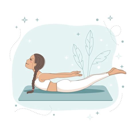 Una Linda Chica Haciendo Yoga Vector Premium