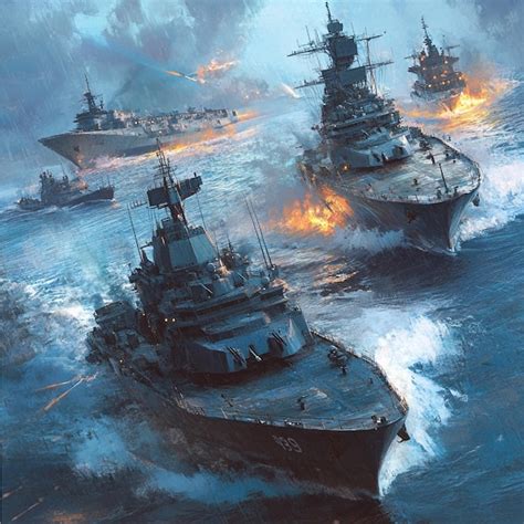 A Naval Landing Operation With Amphibious Assault Ships Premium Ai