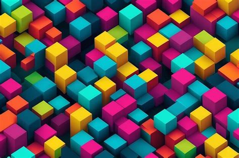 Premium Photo Completely Seamless Abstract Cube Pattern Colorful Design Geometric 3d Vector
