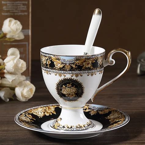 로얄 브리티시 본 차이나 찻잔 접시 세트 호텔 도자기 황금 커피 컵 접시