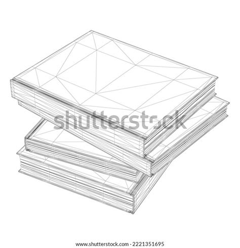 wireframe stack four books black lines stock vector royalty free 2221351695 shutterstock