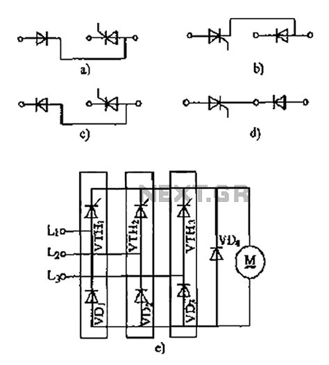 Thyristor Linking Arm Rectifier Module Three Phase Half Controlled Bridge Rectifier Circuit