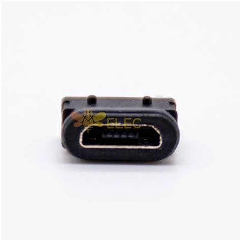 IPX8 Waterproof MICRO USB Connector B Type Female 5P SMT Vertical Mounting 180 Degrees