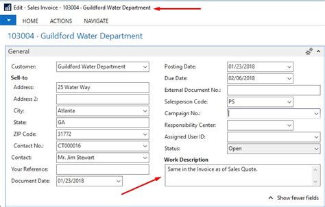 Microsoft Dynamics Nav 2017 Work Description In Sales